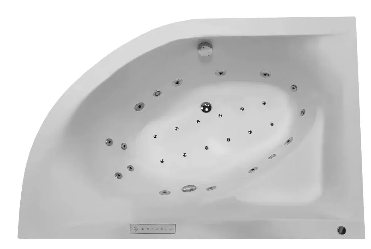 Corner bathtub with hydromassage Mila 150x100